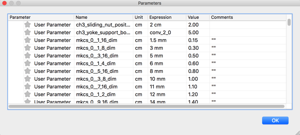 fusion metric conversion parameters - Makercise